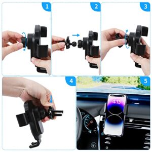 [2023 Upgraded] Wireless Car Charger, 15W Fast Charging Phone Mount for Car Vent, Auto-Clamping Car Phone Holder for iPhone 14/13/12/11/Xs/X/8 Samsung Galaxy S23/S22/S21/S20 & Note Series