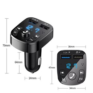 FM Bluetooth Transmitter for Car, Wireless Bluetooth Radio Adapter Car Kit MP3 Player Receiver Audio Music Stereo, Handsfree Calling Dual USB Ports Quick Charger for All Smartphones