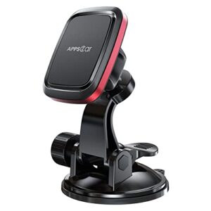 apps2car magnetic car phone mount with adjustable arm & 6 strong magnets universal dashboard windshield cell phone holder compatible with iphone 13 pro 12 pro xs xs max xr, samsung s10 s9 and more