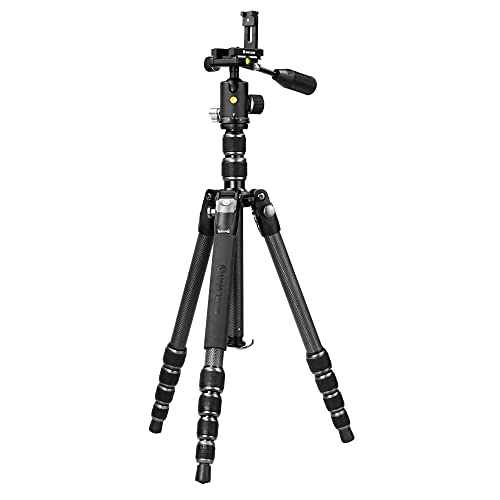 Vanguard VEO3T235CBP Carbon Fiber Travel Tripod with Ball Head, Removeable Pan Handle, and Quick Shoe with Built-in Smartphone Holder