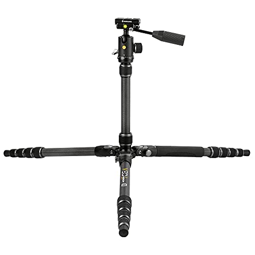 Vanguard VEO3T235CBP Carbon Fiber Travel Tripod with Ball Head, Removeable Pan Handle, and Quick Shoe with Built-in Smartphone Holder