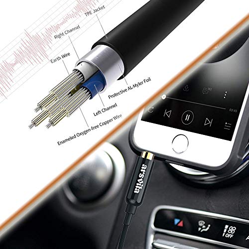 arsvita Car Audio Cassette to Aux Adapter , 3.5 MM Auxillary Cable Tape Adapter