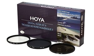 hoya 67mm (hmc uv/circular polarizer / nd8) 3 digital filter set with pouch