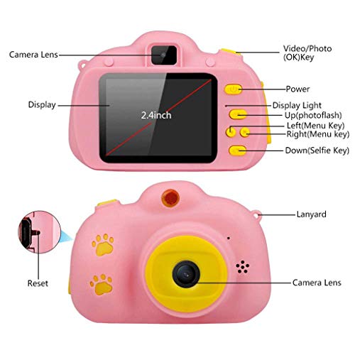 LKYBOA Children's Digital Camera -Slip Compact Digital Camera Toy for Children Best Gifts for Year Old Boys & Girls Blue Pink (Color : Blue)