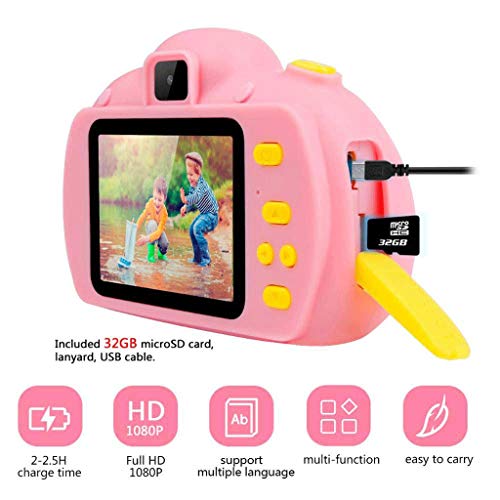 LKYBOA Children's Digital Camera -Slip Compact Digital Camera Toy for Children Best Gifts for Year Old Boys & Girls Blue Pink (Color : Blue)