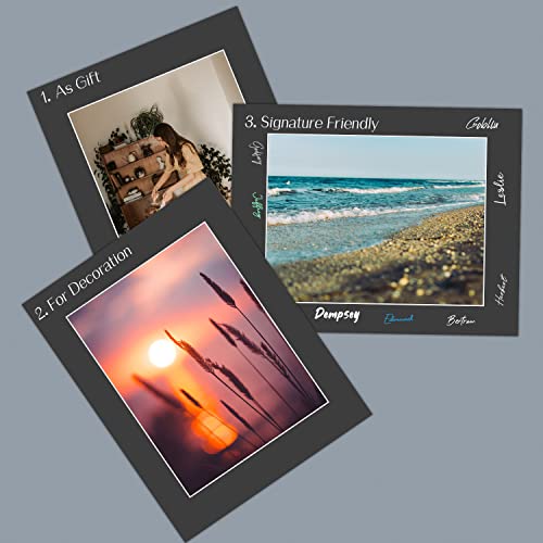 Golden State Art, Acid Free, Pack of 25 Black Pre-Cut 11x14 Picture Mat, for 8.5x11 Photo/Document, with White Core Bevel Cut Mattes