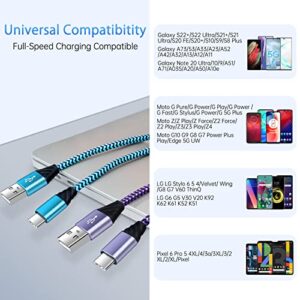 Android Auto USB C Cable Type C Charger USB Data Transfer Cable Fast Charging for Samsung Galaxy S23/A23/A14/A53/A03S/A13/A73/A52S/S22 Ultra/S21+/S21FE/S20/S10 Plus/S9/A10e/A51/A71/A33/A32, 3FT 2Pack