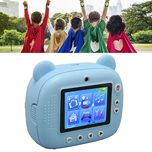 Children HD Camera, 3 Games Auto Focus 24MP Dual Cameras 2.4inch HD Screen 1050mah Battery Kids Camera for Travel(Blue)