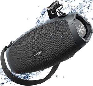 w-king portable loud bluetooth speakers with subwoofer, 70w portable outdoor speakers bluetooth wireless waterproof, triple passive radiators-deep bass/hi-fi audio/dsp/42h/power bank/tf/aux/eq/opener