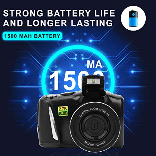 ZRQYHN 48mp Mirrorless Camera 2.7k High Definition Video Recorder Household Digital Camera, Built-in Flashlight, Support 3 Metering Modes, for Family Gatherings