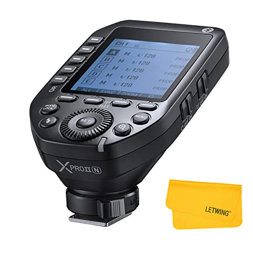 Godox XProII-N TTL Wireless Flash Trigger Compatible for Nikon Cameras, HSS 1/8000s 2.4G Wireless Flash Transmitter, TCM Transform Function,Bluetooth Connection,New Hotshoe Locking, Large LCD Display