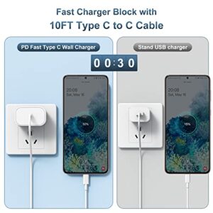 20W USB-C Fast Charger Block with 10 Ft Type C to C Cable (60W), 10 Feet Fast Charger for iPad Pro 11/12.9 2021/2018, iPad Mini 6,iPad Air 4, Google Pixel 6/5 /4/3,Galaxy S21,and More