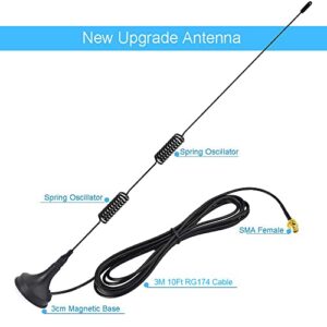 Bingfu Dual Band VHF UHF 136-174MHz 400-470MHz Ham Radio Antenna Handheld Two Way Radio Magnetic Base SMA Female Antenna for Kenwood Wouxun BaoFeng BF-F8HP UV-5R UV-82 BF-888S Ham Radio Walkie Talkie