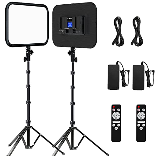 LED Video Lighting Kit 2 Pack, 45W LED Video Light Panel Studio Photography Light with 70.8" Tripod, Bi-Color 3200K–7500K, 8 Scene Lighting Effects, for Photography, Live Streaming, Video Conferencing