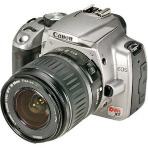 canon digital rebel xt dslr camera with ef-s 18-55mm f/3.5-5.6 lens (silver-old model)