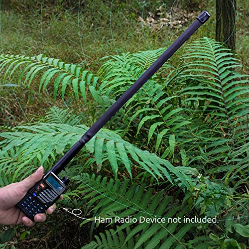 Bingfu Foldable CS Tactical SMA Female Ham Radio Antenna 2-Pack Dual Band VHF UHF 136-520MHz 18.5 inch Antenna for Kenwood Baofeng BF-F8HP UV-5R UV-82 BF-888S GT-3 Ham Two Way Radio Walkie Talkie