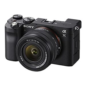 Sony Alpha a7C Full-Frame Compact Mirrorless Camera with FE 28-60mm Lens (Black) Essentials Bundle (5 Items)