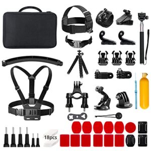 akaso 60 in 1 action camera accessories kit compatible with ek7000/ek7000 pro/brave 4/brave 4 pro/brave 7 le/brave 7/brave 8/v50x/v50 pro/v50 elite/gopro hero 11 10 9 8 7/ dji/apexcam action cameras