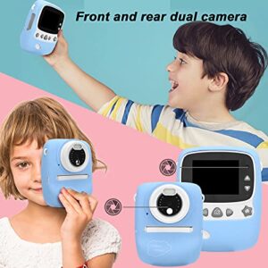 Children Camera Digital Video Camera Kids Digital Selfie Camera Toddler Camera for Learn Camera Toy Print Paper, Color Pens and Camera Bag for Girls and Boys(Blue)