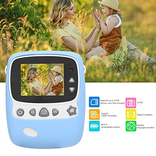 Children Camera Digital Video Camera Kids Digital Selfie Camera Toddler Camera for Learn Camera Toy Print Paper, Color Pens and Camera Bag for Girls and Boys(Blue)