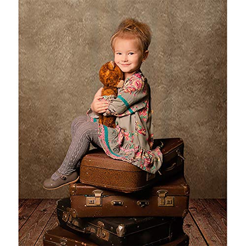 Allenjoy 8x12ft Soft Retro Abstract Brown Wall with Wood Floor Backdrop for Kids Photography Baby Newborn Cake Smash Photo Shoot Background Photographer Props