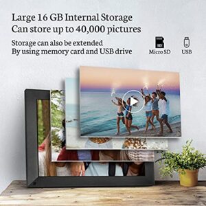 BSIMB 15 Inch Large Digital Picture Frame, WiFi Photo Frame Touch Screen with 16GB Storage, Auto-Rotate, Share Photos and Videos via App Email, Wall Mountable, Gift for Grandparents