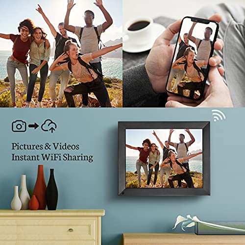 BSIMB 15 Inch Large Digital Picture Frame, WiFi Photo Frame Touch Screen with 16GB Storage, Auto-Rotate, Share Photos and Videos via App Email, Wall Mountable, Gift for Grandparents