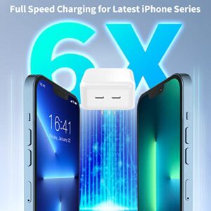 [Apple MFi Certified] iPhone Fast Charger, GEONAV 35W Dual USB-C Port GaN Power ​​​​​​PPS Rapid Charger with 2 Pack 6FT Type C to Lightning Quick Charging Cable for iPhone 14 13 12 11 Pro/XS/XR/X/iPad