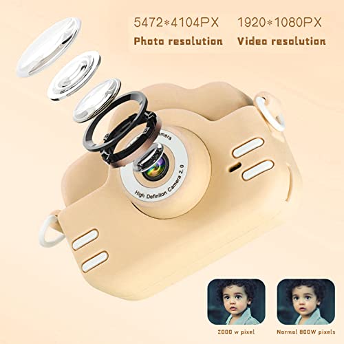 Children Digital Camera, 15 Frames Food Grade ABS Kids Camera for Children for School Activity(Light Yellow)