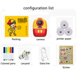 SHIJIANX Instant Print Camera for Kids, Digital Selfie Camera Dual Lens,Zero Ink 1080p Video,with Color Paintbrush,Portable Rechargeable Digital Camera Print Toys Gifts for Children Boys Girls