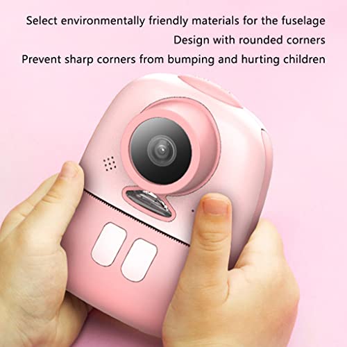 SHIJIANX Instant Print Camera for Kids, Digital Selfie Camera Dual Lens,Zero Ink 1080p Video,with Color Paintbrush,Portable Rechargeable Digital Camera Print Toys Gifts for Children Boys Girls