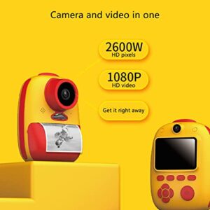 SHIJIANX Instant Print Camera for Kids, Digital Selfie Camera Dual Lens,Zero Ink 1080p Video,with Color Paintbrush,Portable Rechargeable Digital Camera Print Toys Gifts for Children Boys Girls