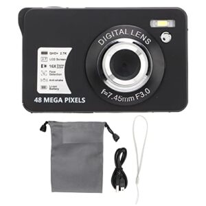 2.7Inch Screen Digital Camera, 48MP Image 2.7K Video Resolution 16X Digital Zoom Built in Fill Light, Face Recognition Digital Camera for Children