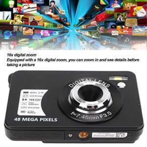 2.7Inch Screen Digital Camera, 48MP Image 2.7K Video Resolution 16X Digital Zoom Built in Fill Light, Face Recognition Digital Camera for Children