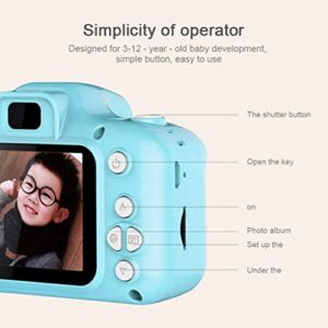 LKYBOA Plastic Children's Camera - Camera, 1080P HD Mini Video Camera for Children w/ 32GB Memory Card (Color : Blue)