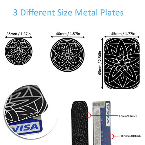 Metal Plate for Phone Car Magnetic Mount 6 Pack,Magnet Holder Disc Replacement Case Sticker with 3M Adhesive for iPhone Magnets Cradle-less Mounts Cell Phone Mini Tablet GPS Stand 2 Rectangle 4 Circle