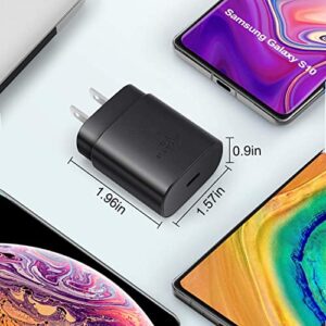 Super Fast Charger Type C, 25W USB C Wall Charger Fast Charging for Samsung Galaxy S23 Ultra/S23/S23+/S22/S22 Ultra/S22+/S21 Ultra/S20 Ultra/Note 20/A14/Z Fold 3 with 10FT C Charger Cable(2Pack)