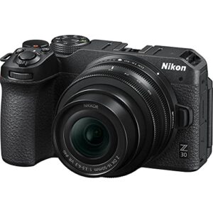 Nikon Z30 Mirrorless Digital Camera with 16-50mm Lens (1749) INTL Model with 64GB Extreme PRO Card + EN-EL25 Extra Battery + Photo Editing Software + Camera Bag + Cleaning Kit + More (Renewed)