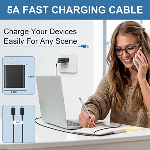 45W Samsung Super Fast Charger Type C, USB C Android Phone Charger with 6.6FT C Type Cable for Samsung Galaxy S23 Ultra/S23/S23+/S22 Ultra/S22+/S22, Note 10/Note 20/S20/S21/S10/S9/S8, Galaxy Tab S7/S8