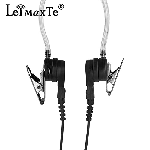 LEIMAXTE IC-F4011 Earpiece for ICOM 2 Way Radio,IC-F24S IC-F14 IC-F11 IC-F21 IC-F4011 IC-F3011 IC-F3013 IC-F3GT Headset with Mic PTT FBI Security Surveillance Acoustic Tube Walkie Talkie Headphone