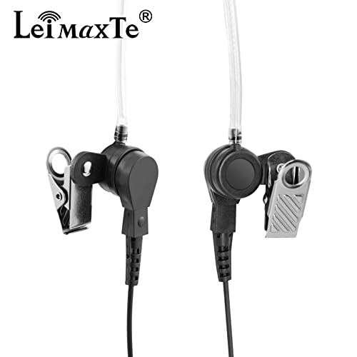 LEIMAXTE IC-F4011 Earpiece for ICOM 2 Way Radio,IC-F24S IC-F14 IC-F11 IC-F21 IC-F4011 IC-F3011 IC-F3013 IC-F3GT Headset with Mic PTT FBI Security Surveillance Acoustic Tube Walkie Talkie Headphone