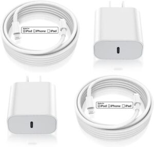 (2pack)iphone 14 13 12 charger fast charging with 6ft cable,apple mfi certified fast charger with usb c to lightning cable,type c fast wall plug with cord for iphone 14/13/12/11/plus/mini/pro/pro max