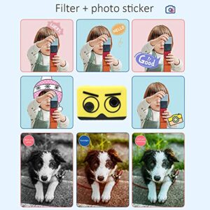 Kids Digital Camera, Children Camera 15 Photo Stickers and 10 Filters, Fun Camera Gifts for Children, Support Front and Rear Dual Camera