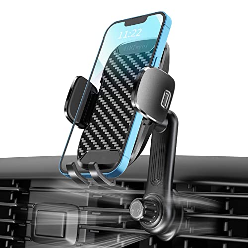 AiHiwvol Phone Holder for Car [Longer Steel Hook] Air Vent Car Phone Mount Universal Extension Arm Cell Phone Holder Car Vent Hands Free Clamp [Thick Case Friendly] Compatible with All Smartphones