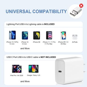 2-Pack USB C Wall Charger iPhone Charger Block Wall Charger Power Adapter Compatible with iPhone 14/14 Pro Max/13/13 Mini/12 Pro/12 Pro Max/11/11 Pro/Max/iPad Pro and Samsung Galaxy S22/21