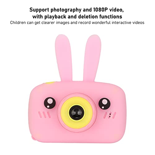 Toddlers Camera, Interactive Kids Digital Camera Toy Portable Mini Bunny Appearance Shockproof with Lanyard Charging Cable for Girl