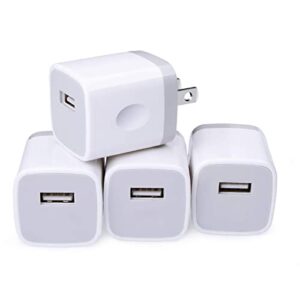 charging cube for iphone, charger block, power bricks, nonouv 4pack single port usb plug in wall charger adapter charger box for iphone 14 13 12 11 pro max 10 se xr xs x 8 7 6,samsung,android,kindle