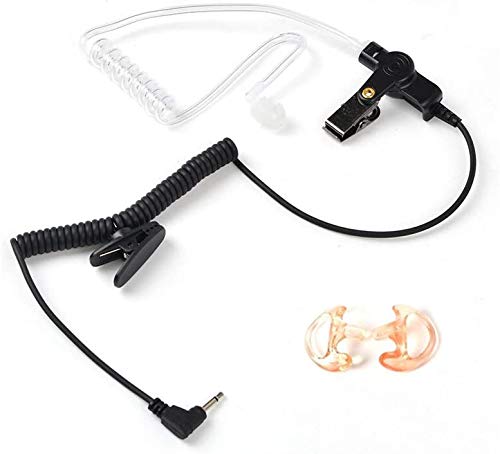 2.5mm Surveillance Listen Only Earpiece Covert Acoustic Coil Tube Headset for Walkie Talkies Ham Transceiver,Radio Speaker Mic Jacks