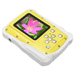 snoq kids digital camera, 12mp 2 inch 9.8 feet waterproof hd digital video camera with flash light, cute abs material durable children teens camera for kids boys girls birthday gift(yellow)