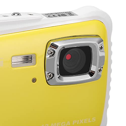 SNOQ Kids Digital Camera, 12MP 2 Inch 9.8 Feet Waterproof HD Digital Video Camera with Flash Light, Cute ABS Material Durable Children Teens Camera for Kids Boys Girls Birthday Gift(Yellow)